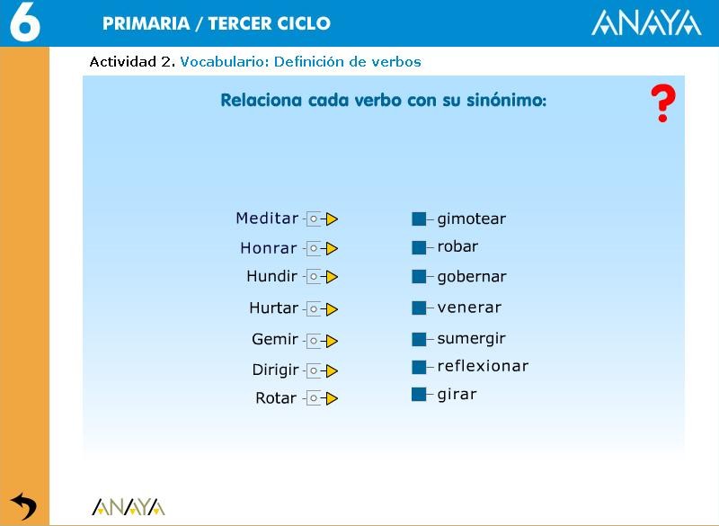 DEFINICIÓN DE VERBOS | Recursos Interactivos para Lengua de Primaria