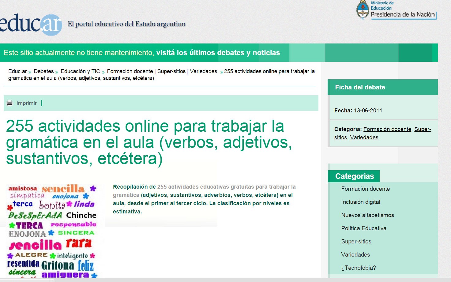 ADJETIVO | Recursos Interactivos para Lengua de Primaria