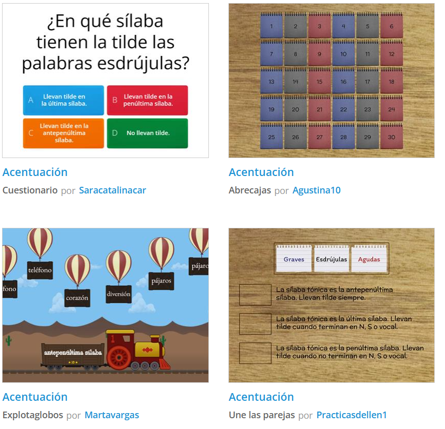 ACENTUACIÓN | Recursos Interactivos para Lengua de Primaria