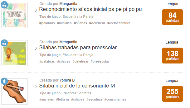 JUEGOS DE SÍLABAS | Recursos Interactivos para Lengua de Primaria