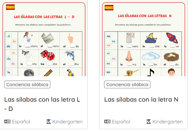 SÍLABAS: FICHAS INTERACTIVAS | Recursos Interactivos para Lengua de ...