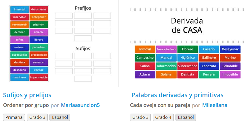PALABRAS DERIVADAS. PREFIJOS Y SUFIJOS. | Recursos Interactivos para ...