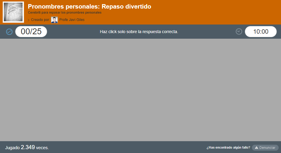 PRONOMBRES PERSONALES | Recursos Interactivos para Lengua de Primaria