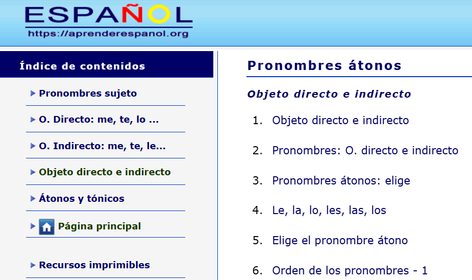 PRONOMBRES PERSONALES: OBJETO DIRECTO E INDIRECTO | Recursos ...