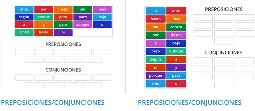 PREPOSICIONES, CONJUNCIONES Y ADVERBIOS | Recursos Interactivos para ...