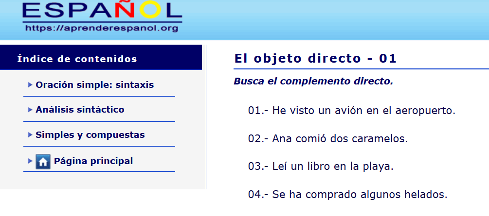 COMPLEMENTO DIRECTO | Recursos Interactivos para Lengua de Primaria