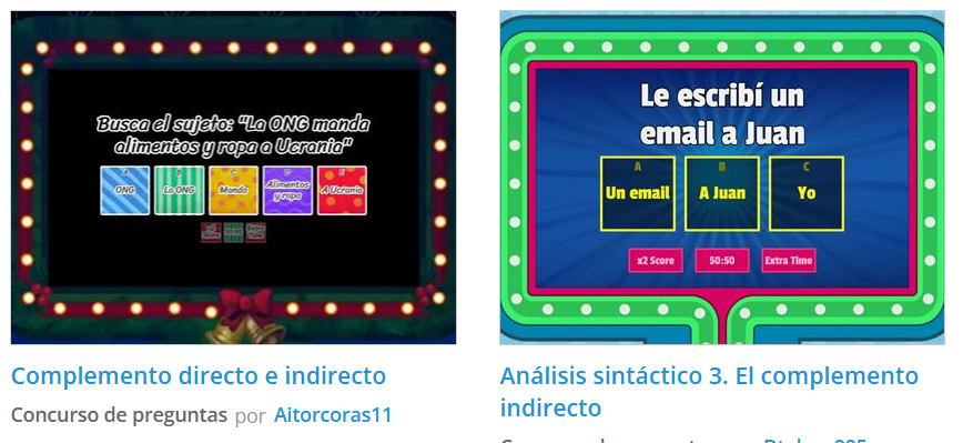 COMPLEMENTO DIRECTO E INDIRECTO | Recursos Interactivos para Lengua de ...