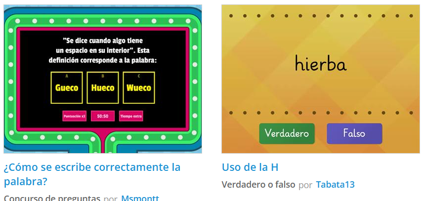 PALABRAS CON H | Recursos Interactivos para Lengua de Primaria