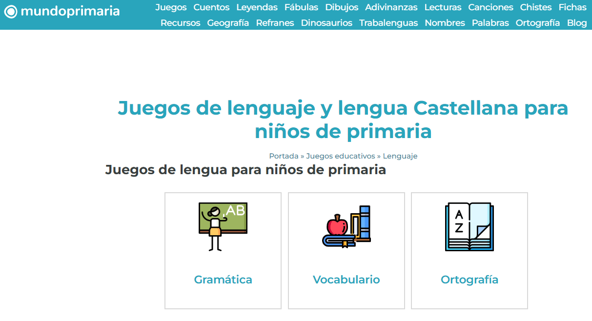 JUEGOS DE LENGUA | Recursos Interactivos para Lengua de Primaria